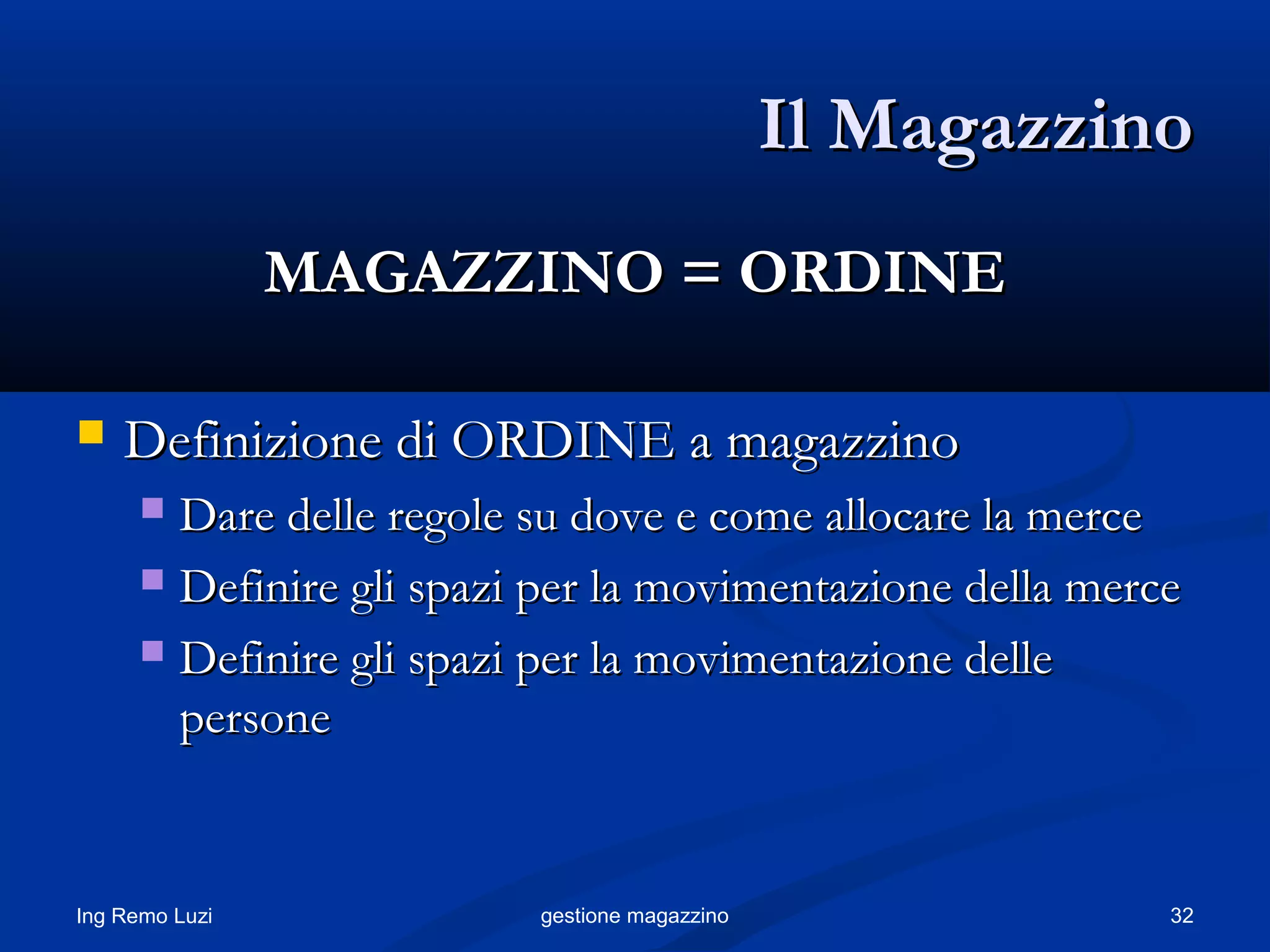 Gestione magazzino. Parte I | PPT