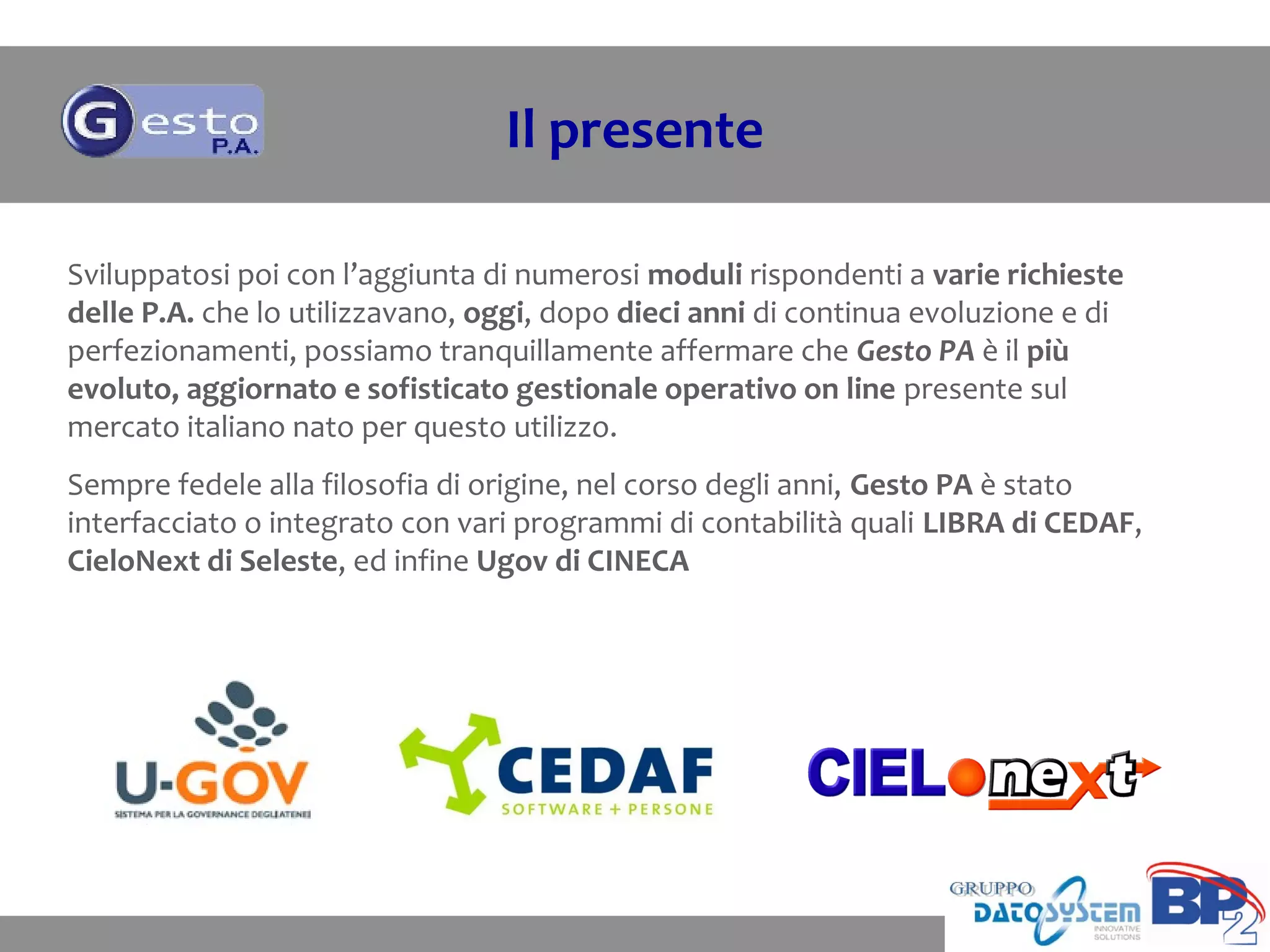 Gesto Pa il software cloud per la Pubblica Amministrazione | PPT