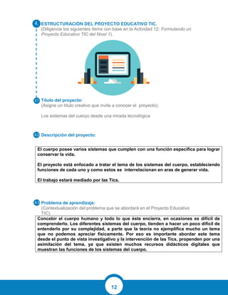 Proyecto sobre los sistemas del cuerpo humano | PDF