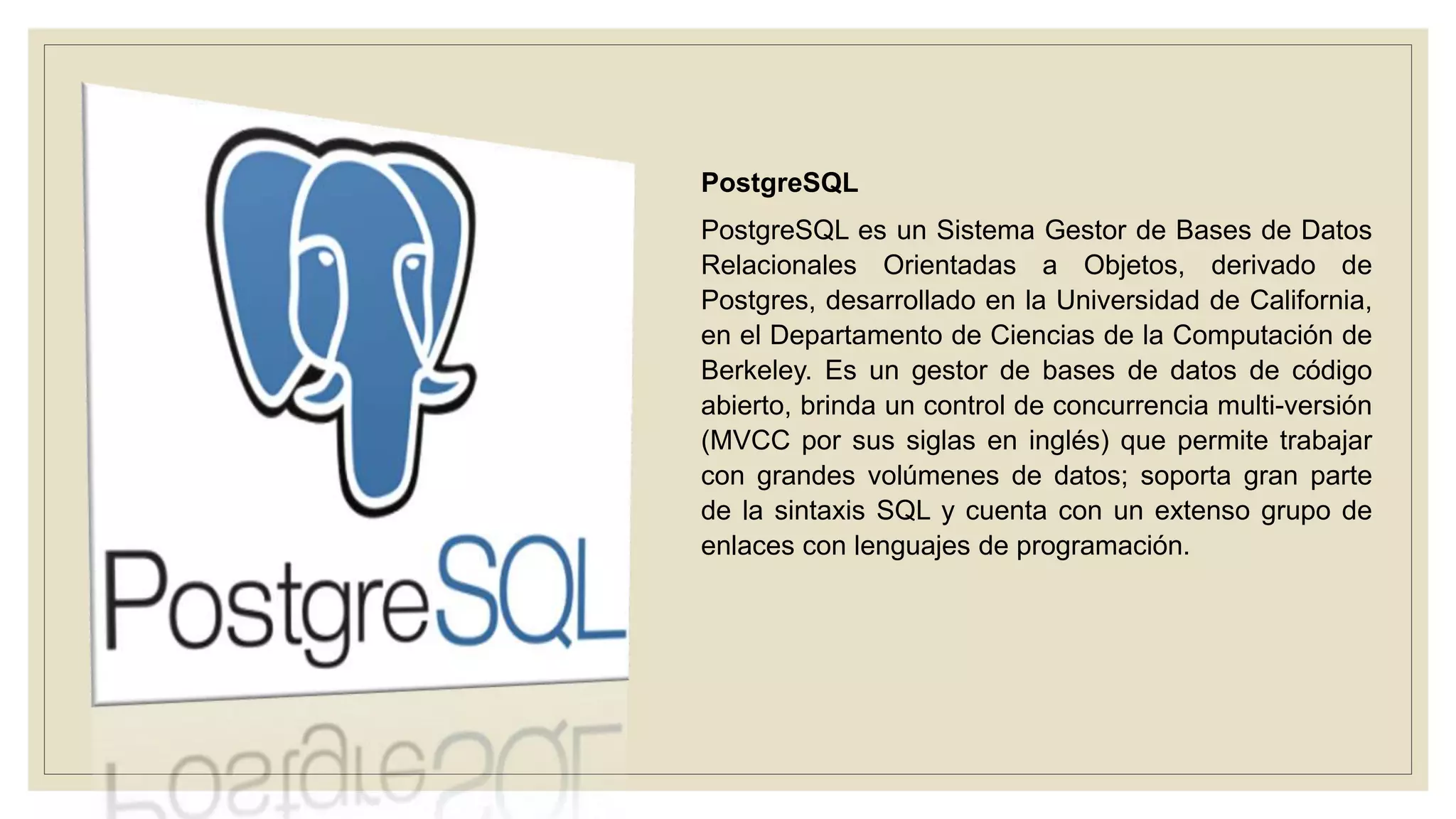 Gestor de Base de Datos | PPTX