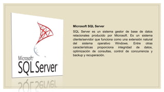 Gestor de Base de Datos | PPTX