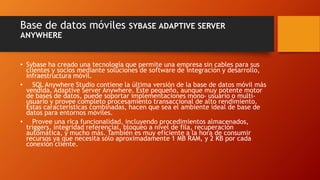 base de datos para dispositivos móviles | PPTX