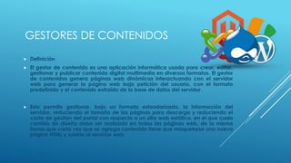 Gestores de contenido | PPT
