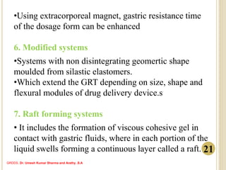 Gestro retention drug delivery system, by dr. umesh kumar sharma ...