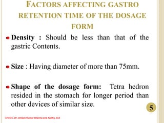 Gestro retention drug delivery system, by dr. umesh kumar sharma ...