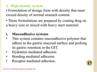 Gestro retention drug delivery system, by dr. umesh kumar sharma ...