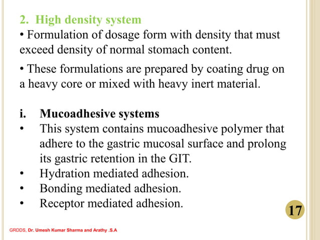 Gestro retention drug delivery system, by dr. umesh kumar sharma ...