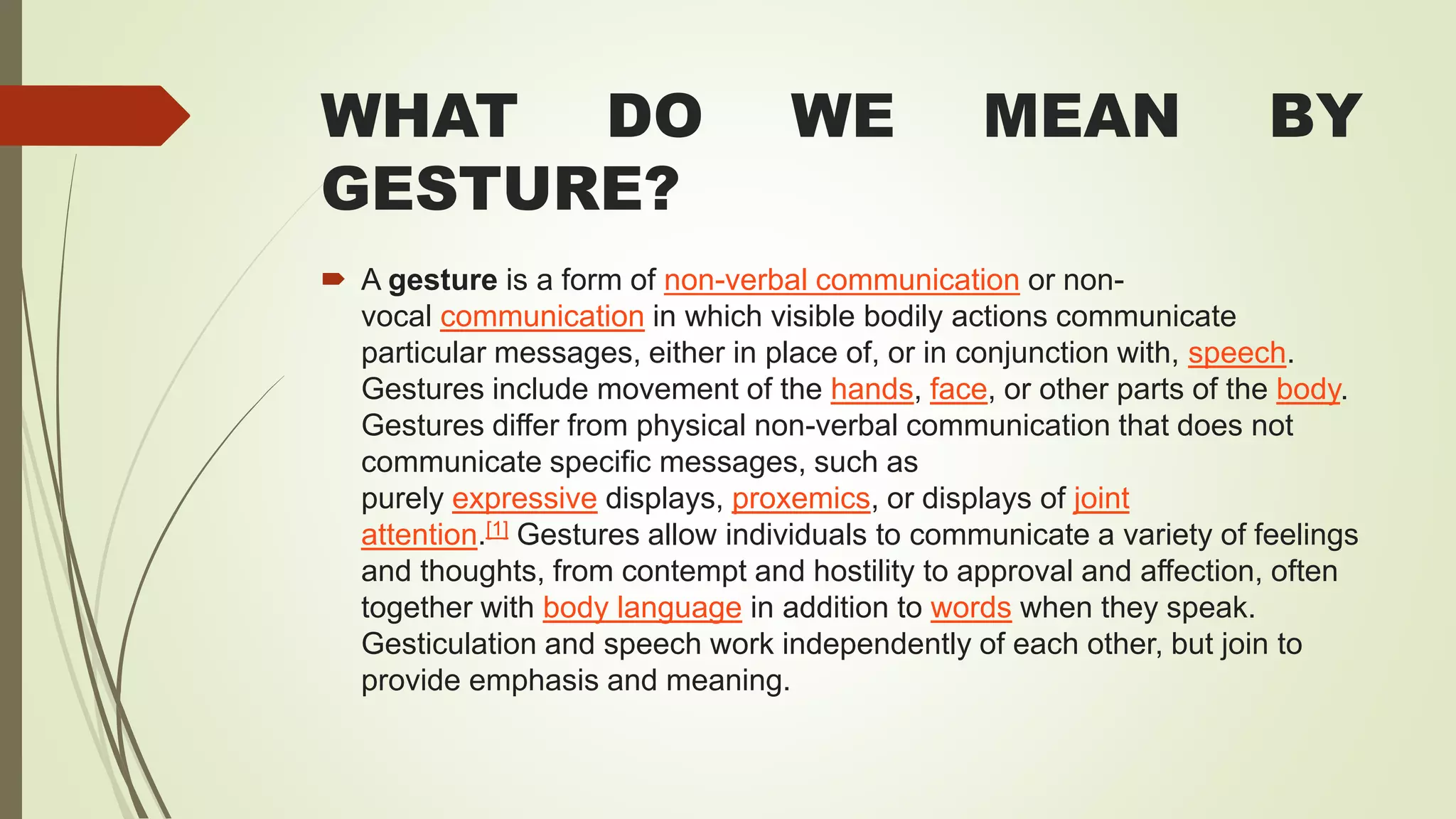 Gestural communication and its importance | PPTX