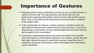 Gestural communication and its importance | PPTX
