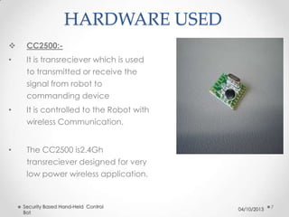Gesture control bot | PPTX | Robotics | Technology & Computing