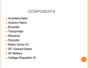 Gesture controled robot | PPTX | Radio Control | Hobbies & Interests