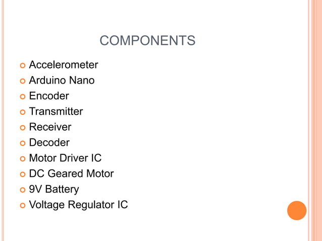 Gesture controled robot | PPTX | Radio Control | Hobbies & Interests