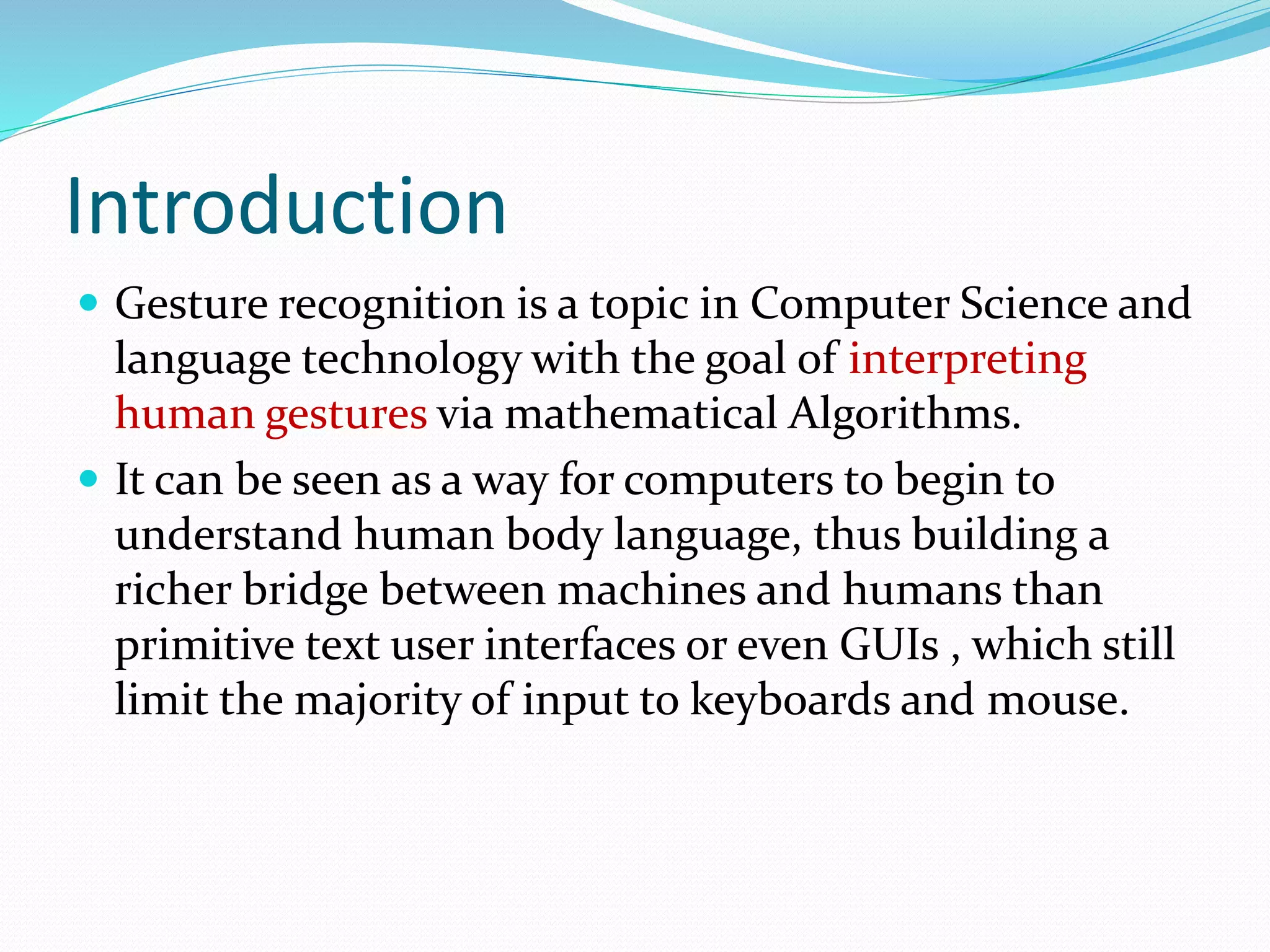 Gesture recognition technology | PPTX