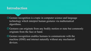 Gesture Recognition Technology | PPTX