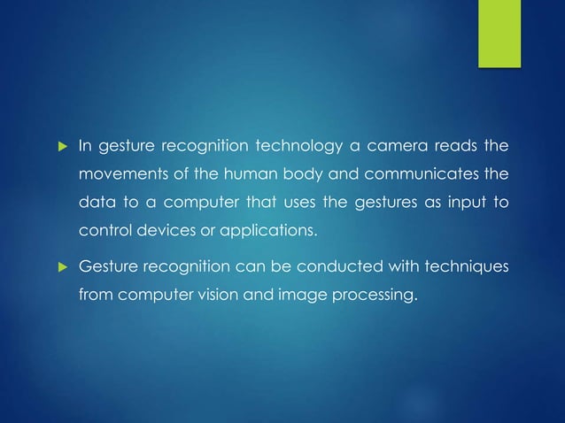 Gesture recognition technology | PPTX