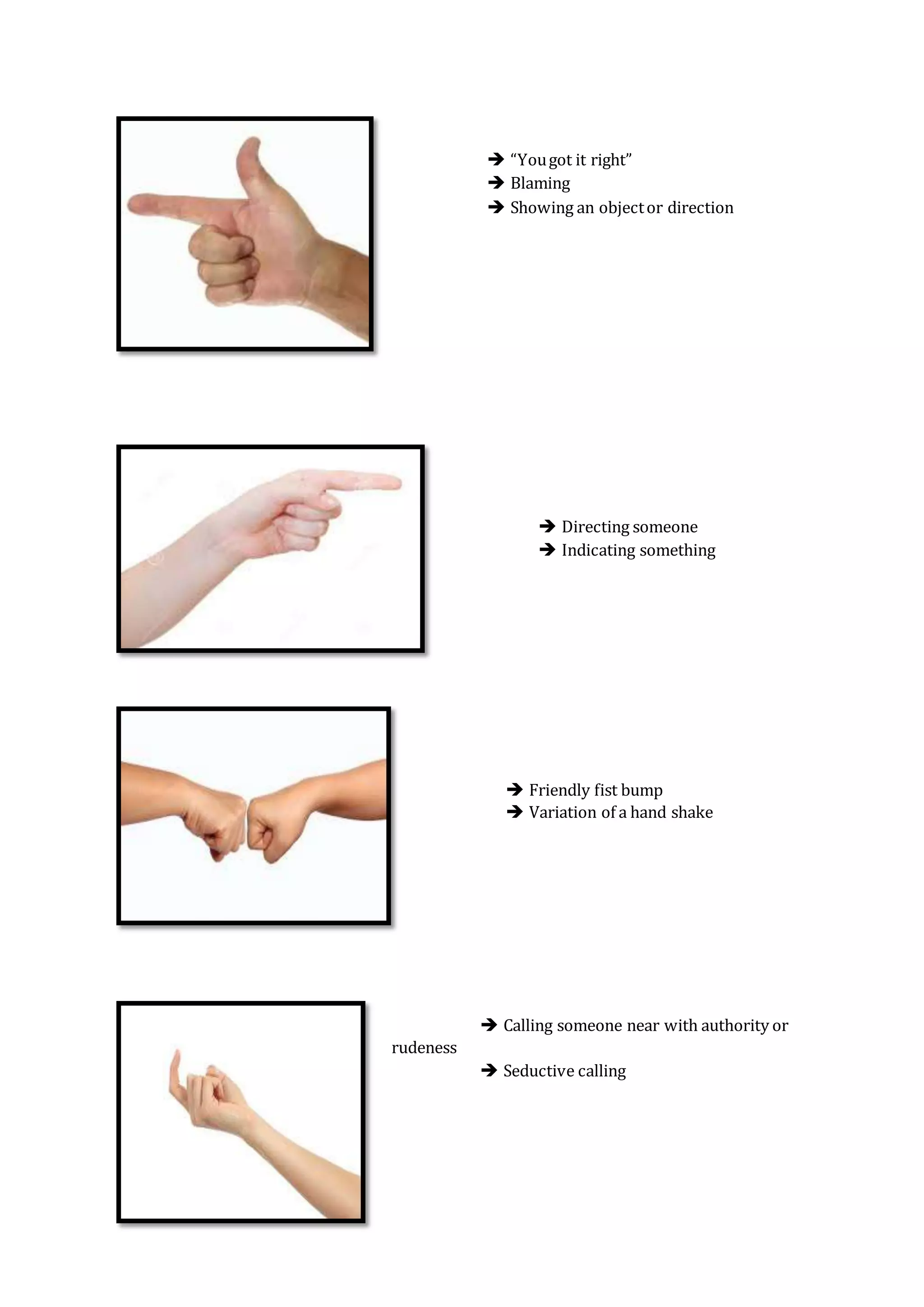 A comprehensive guide to common hand gestures | DOCX
