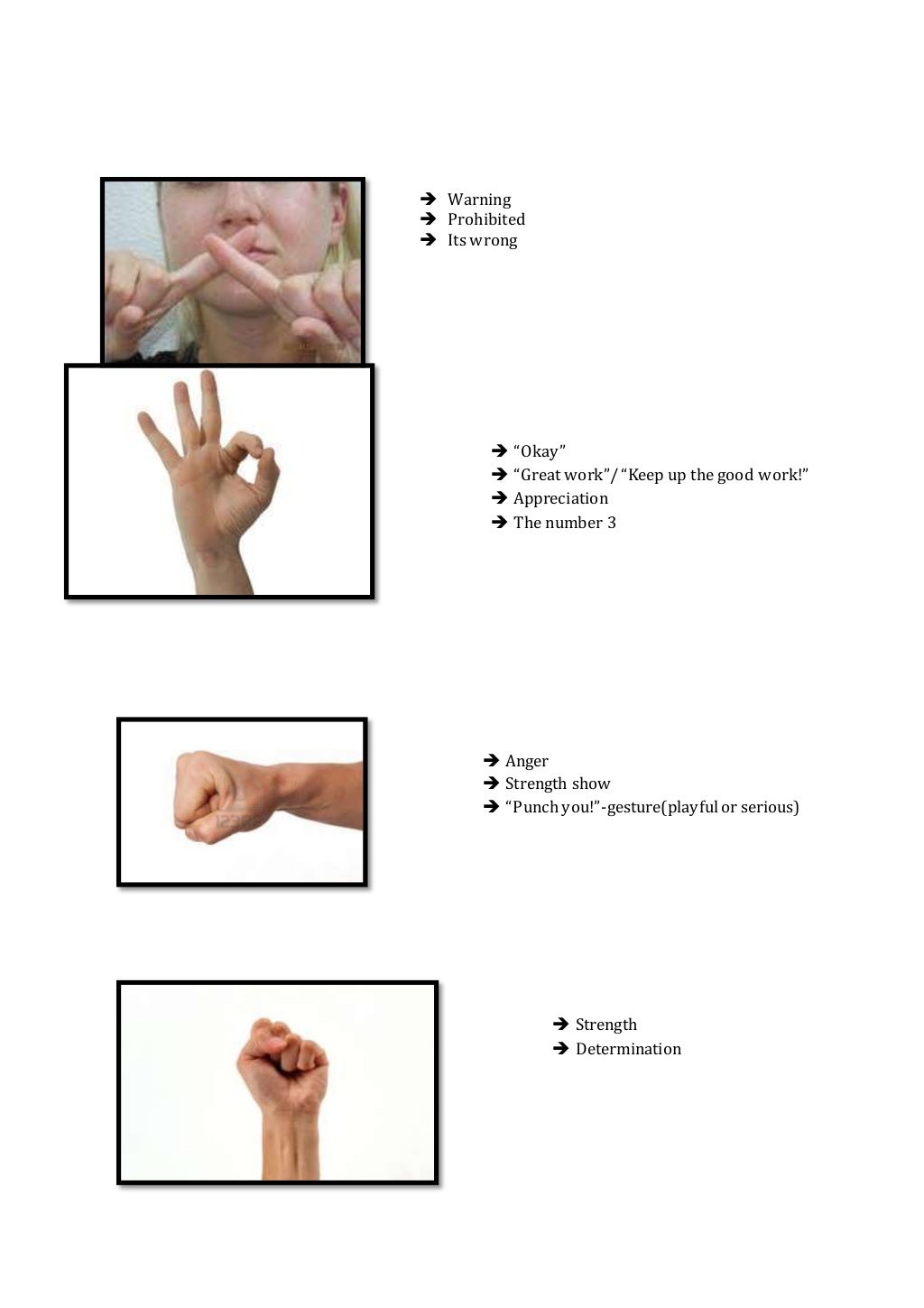 A comprehensive guide to common hand gestures