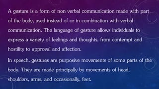 Gestures and body language | PPTX