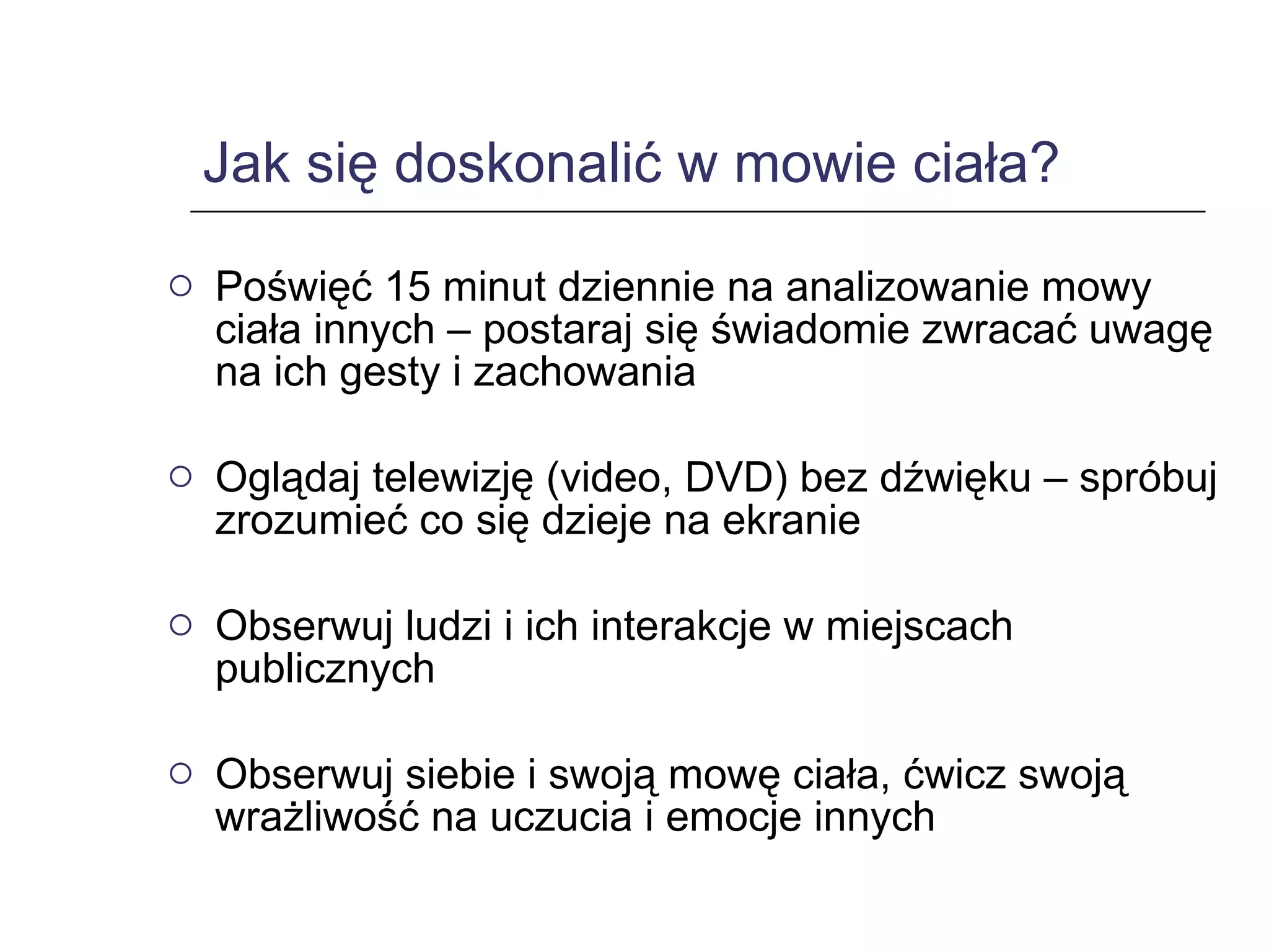Gesty obok słów - mowa ciała dla bibliotekarzy | PPT