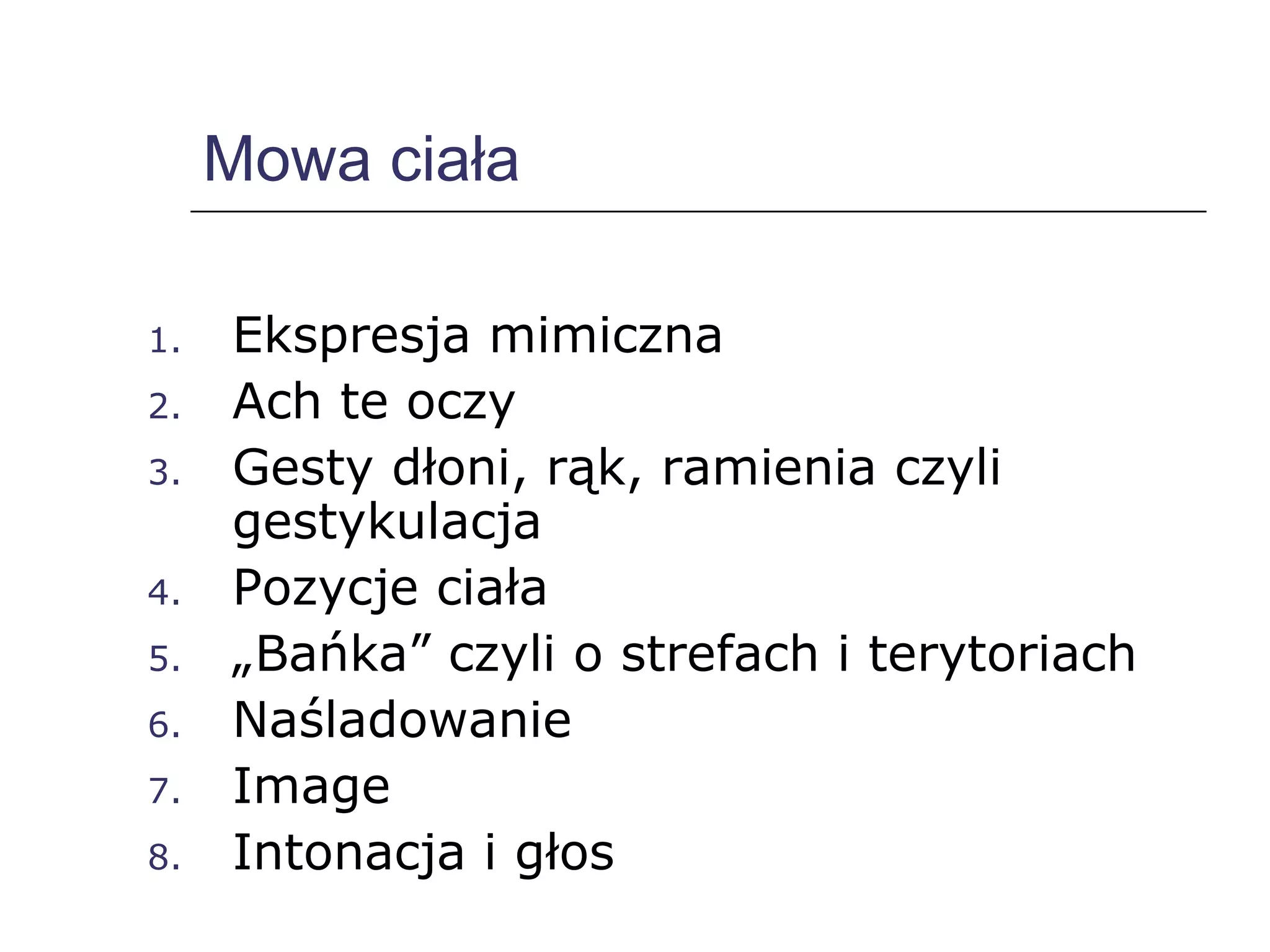 Gesty obok słów - mowa ciała dla bibliotekarzy | PPT