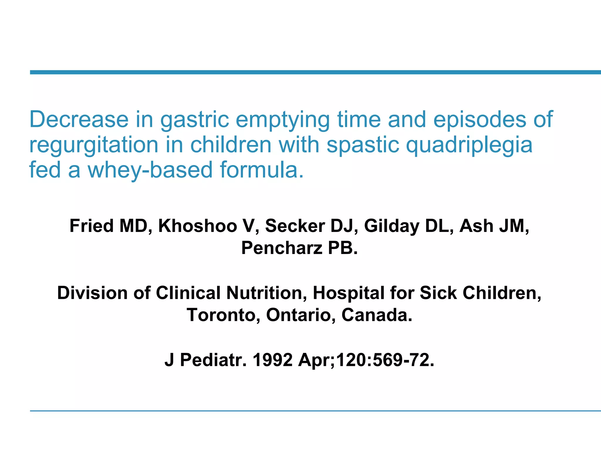 Delayed Stomach Emptying Study | PPT