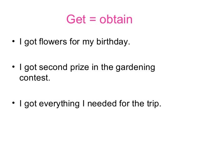 "Get" - meaning of the verb