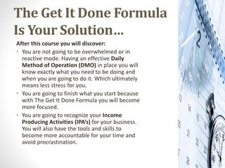 Time Management Tips - Time Management Formula 1.0 Free Training | PPTX