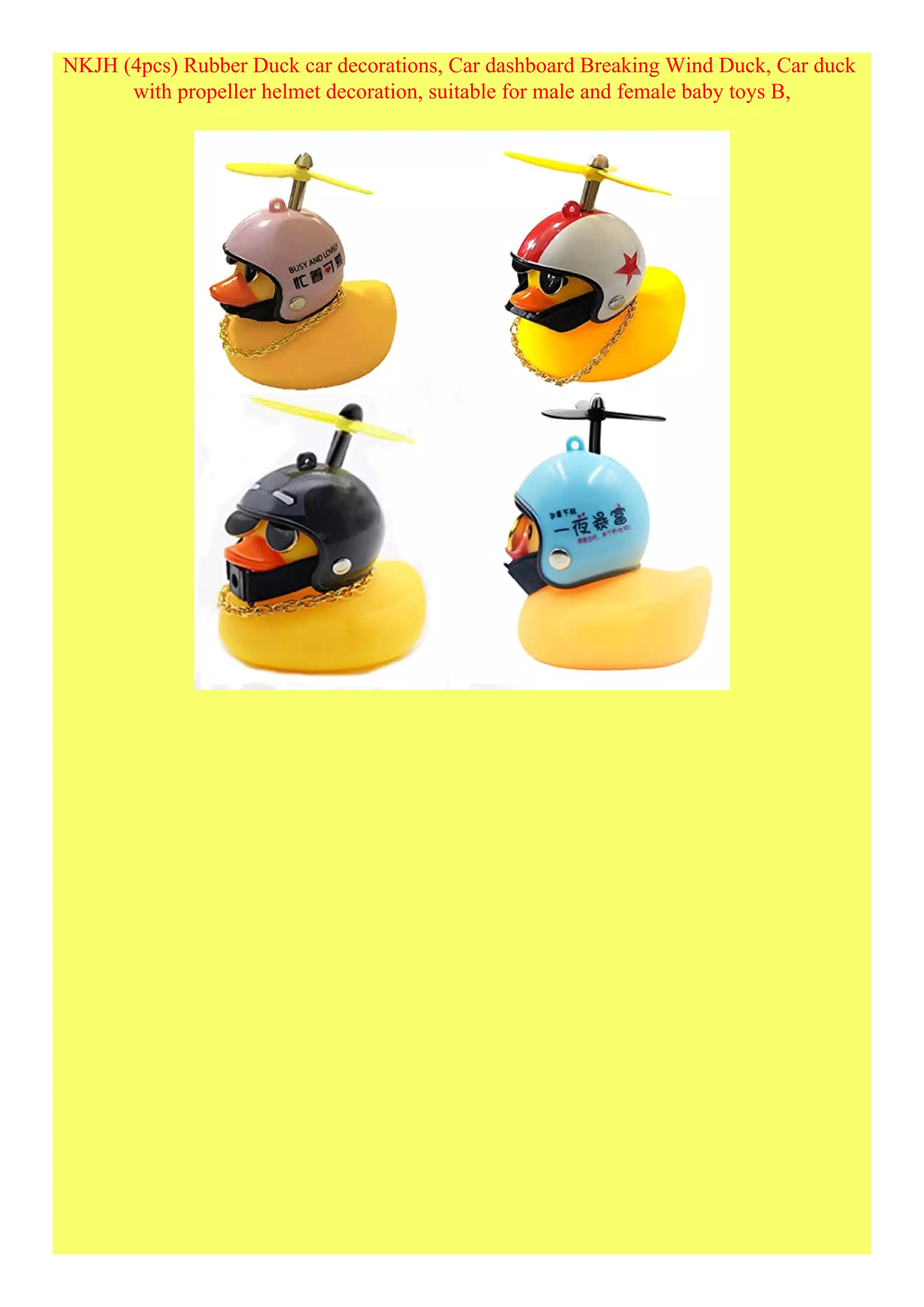 get NKJH (4pcs) Rubber Duck car decorations Car dashboard Breaking Wind ...