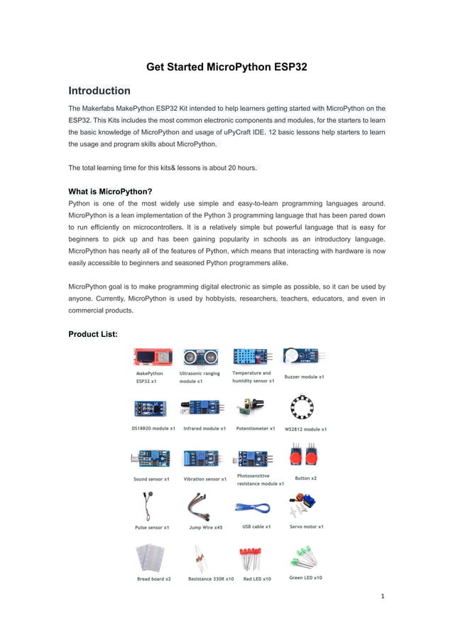Get Started with MicroPython ESP32 | PDF