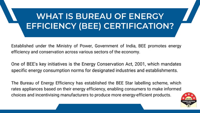 BEE Certification - Star Rating | Best Consultant in India | PPT