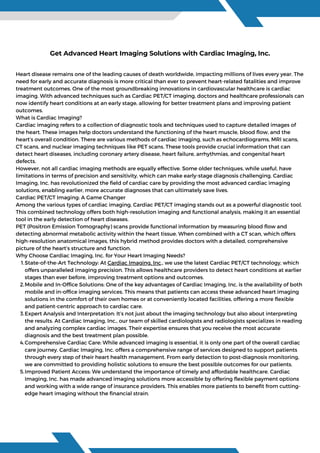 Advanced Heart Imaging Solutions by Cardiac Imaging, Inc. – Mobile PET ...