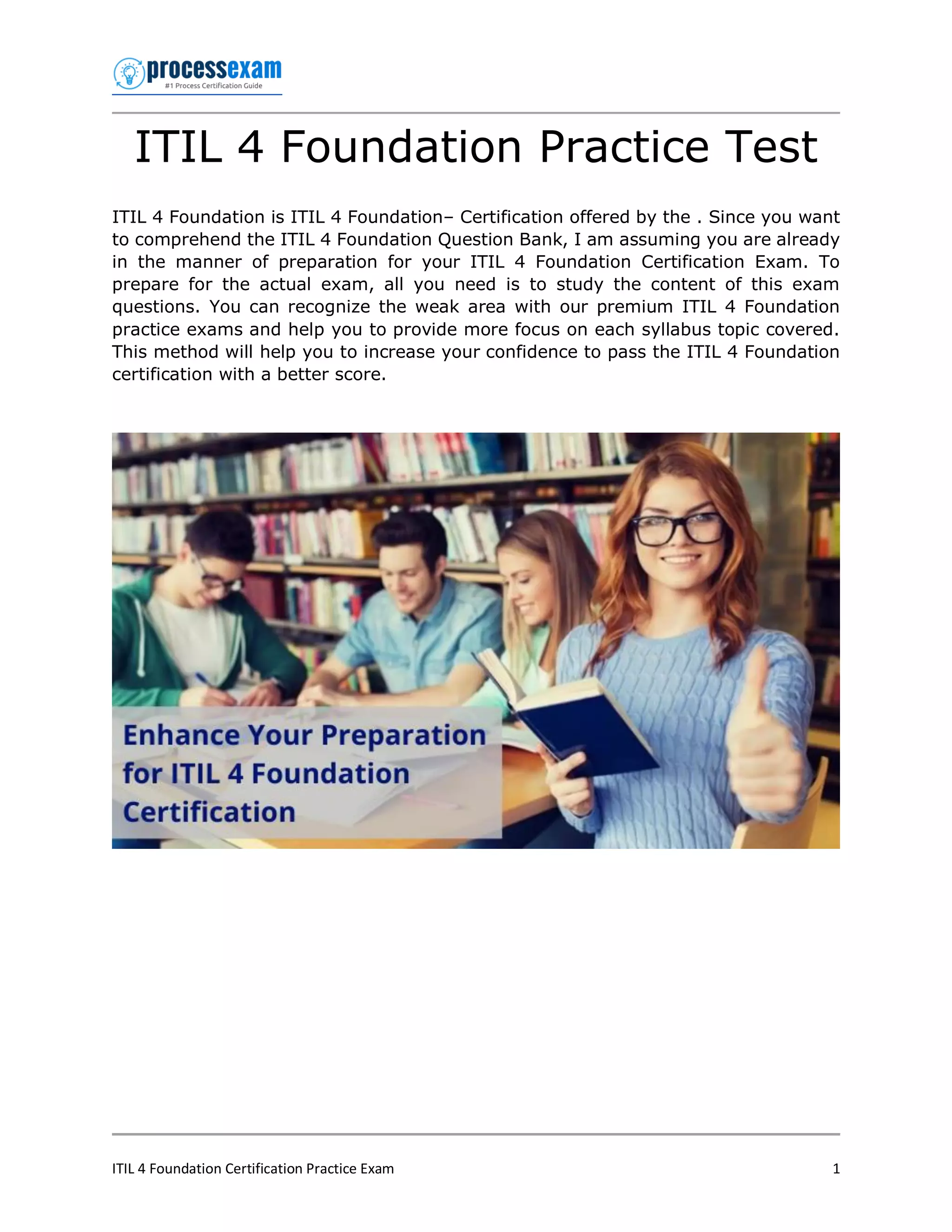 Get all information about itil 4 foundation certification exam | PDF