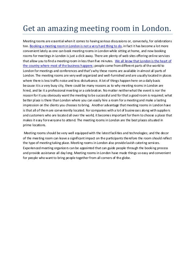 Get an amazing meeting room in london | PDF