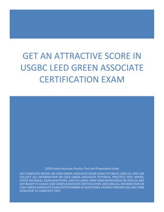 Get An Attractive Score in USGBC LEED Green Associate Certification ...