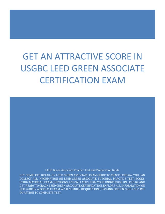 Get An Attractive Score in USGBC LEED Green Associate Certification ...