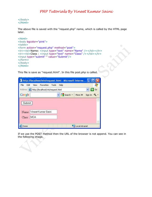 Get And Post In Php Pdf Web Development Internet