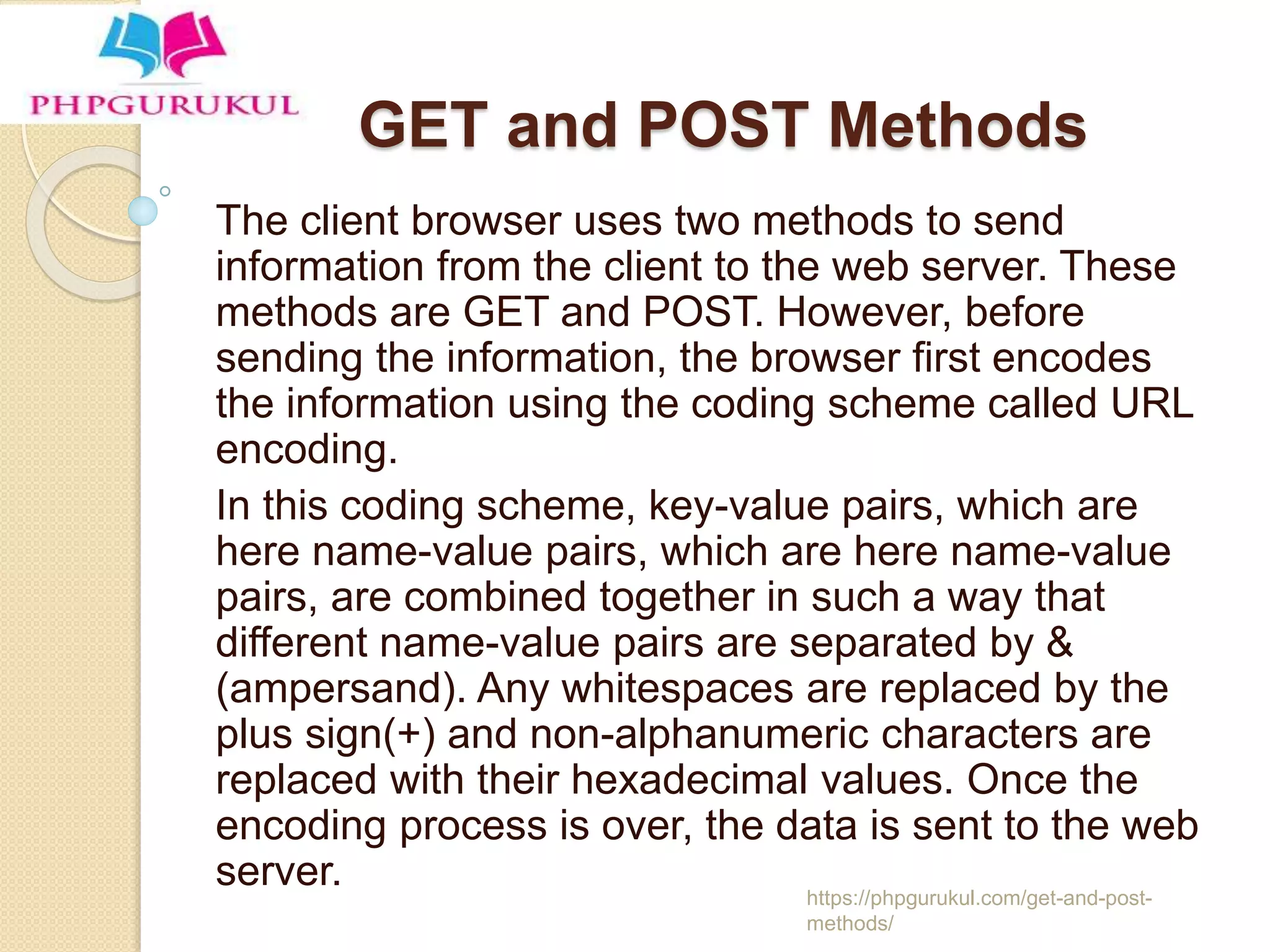 Get and post methods in php - phpgurukul | PPTX