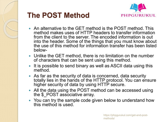Get and post methods in php - phpgurukul | PPT Get and post methods in php - phpgurukul | PPT
