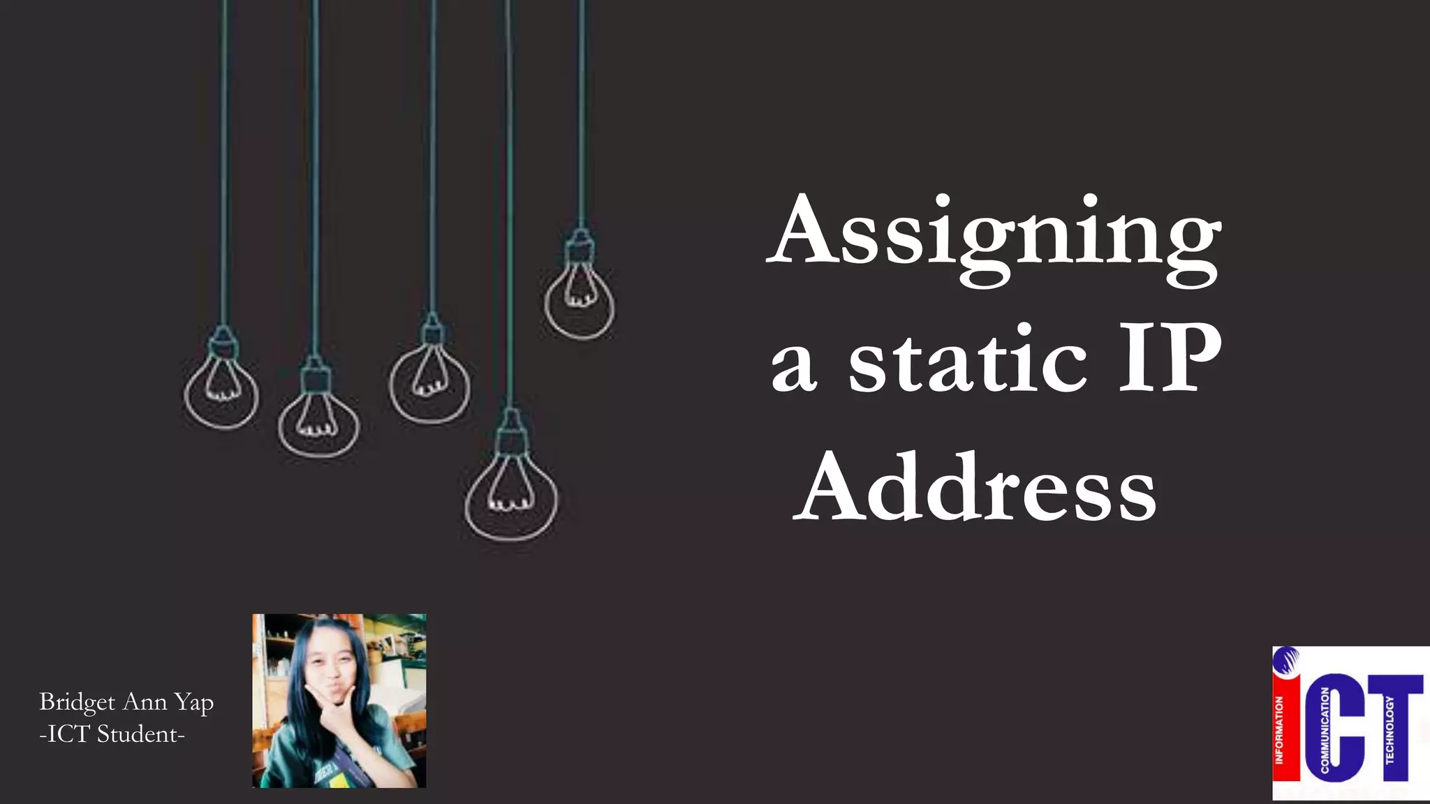 Assigning A Satic IP Address | PPT