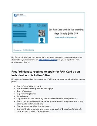 Apply your pan card at just ₹299/- | PDF