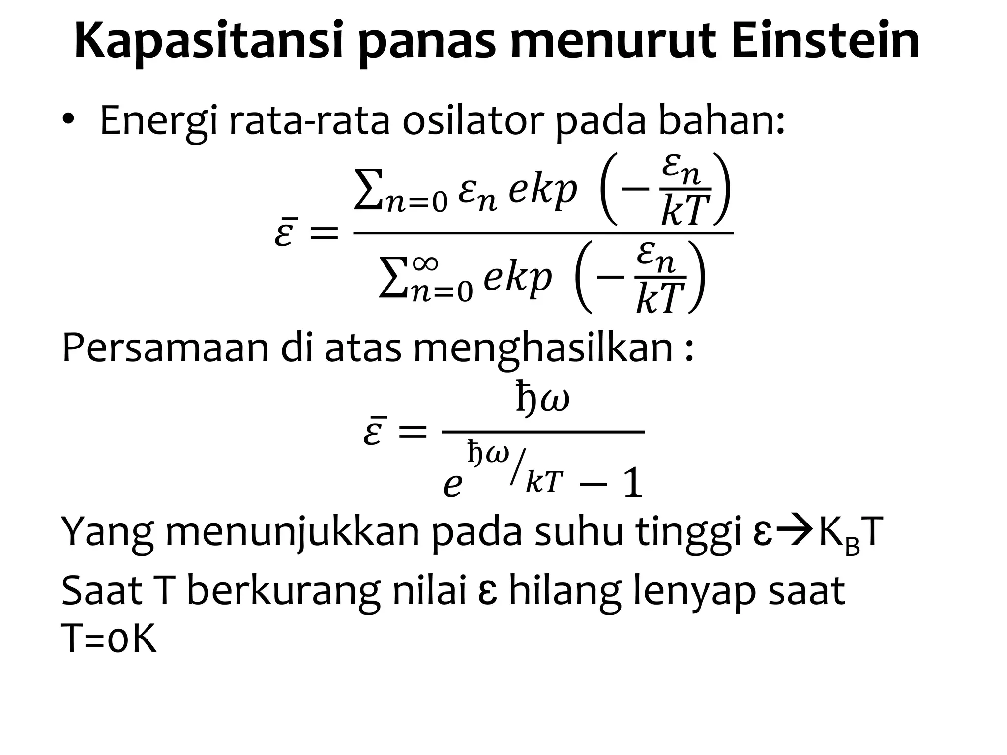 Getaran termal, kuantisasi energi dan kapasitas panas | PPTX