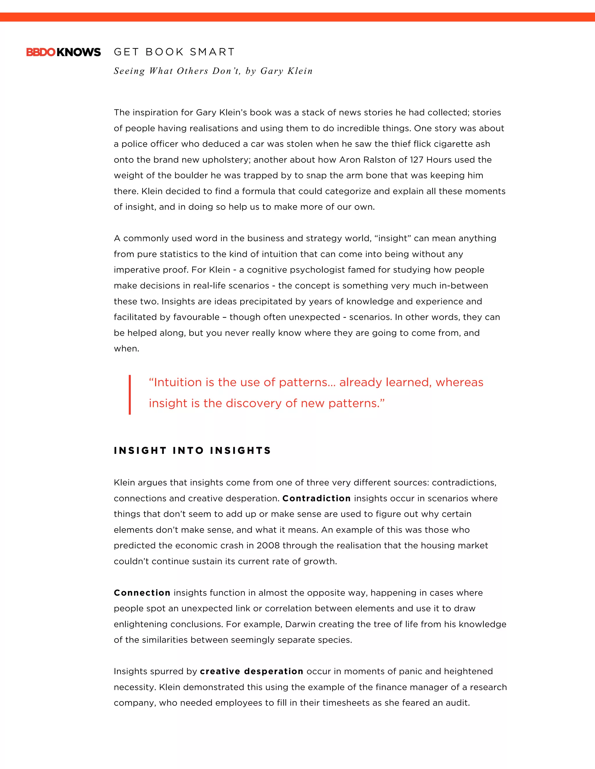 Get Book Smart - Seeing What Others Don't, by Gary Klein | PDF