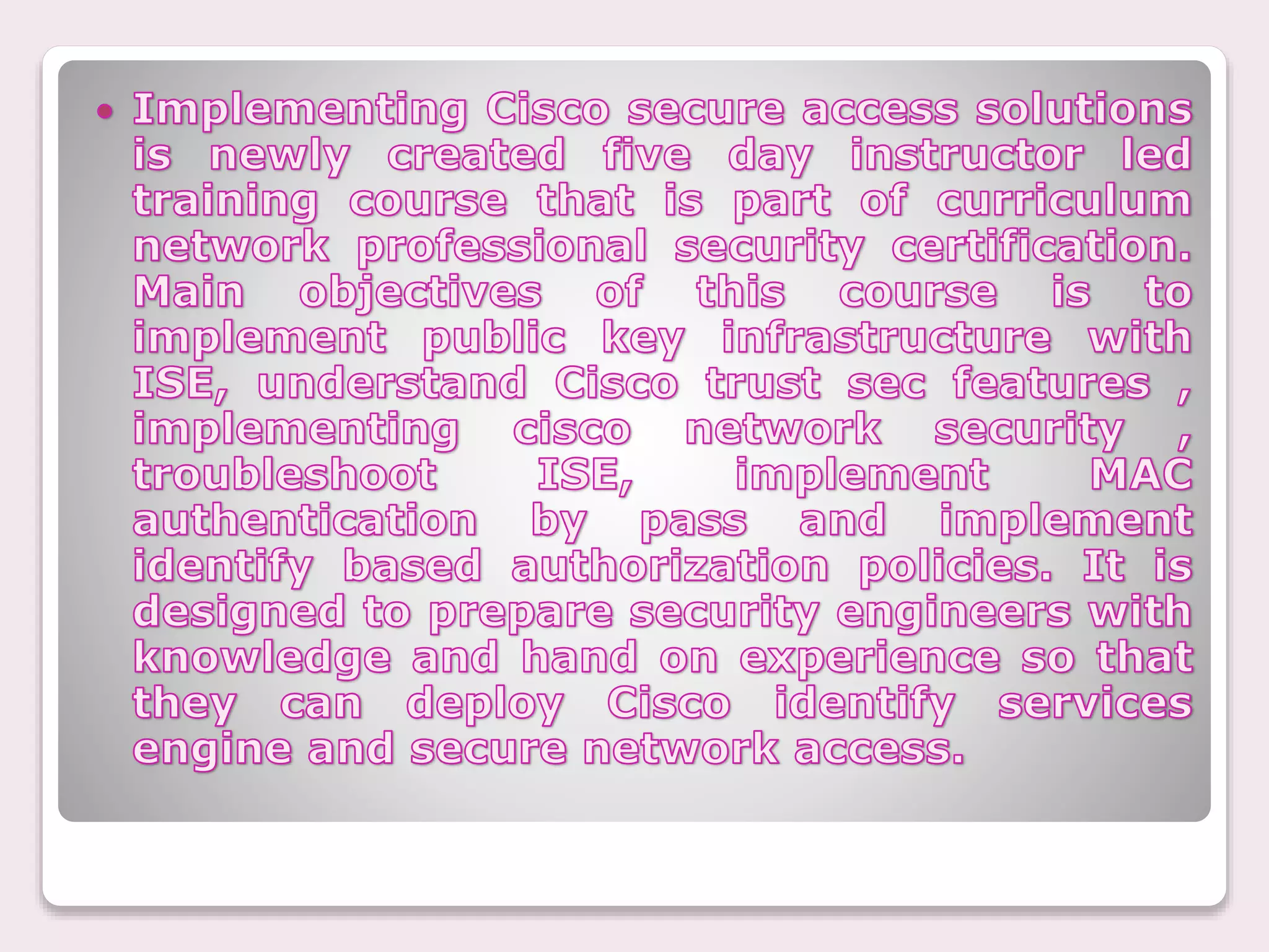 Get cisco security training live | PPT