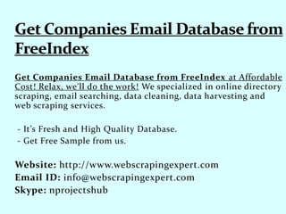 Get Companies Email Database from FreeIndex | PPT