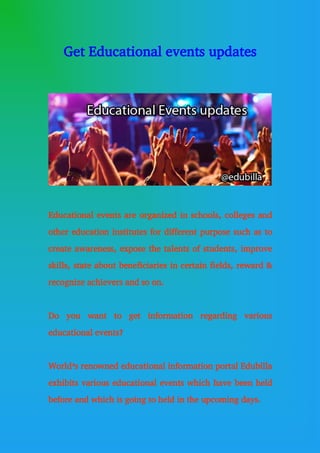 Get educational events updates | PDF