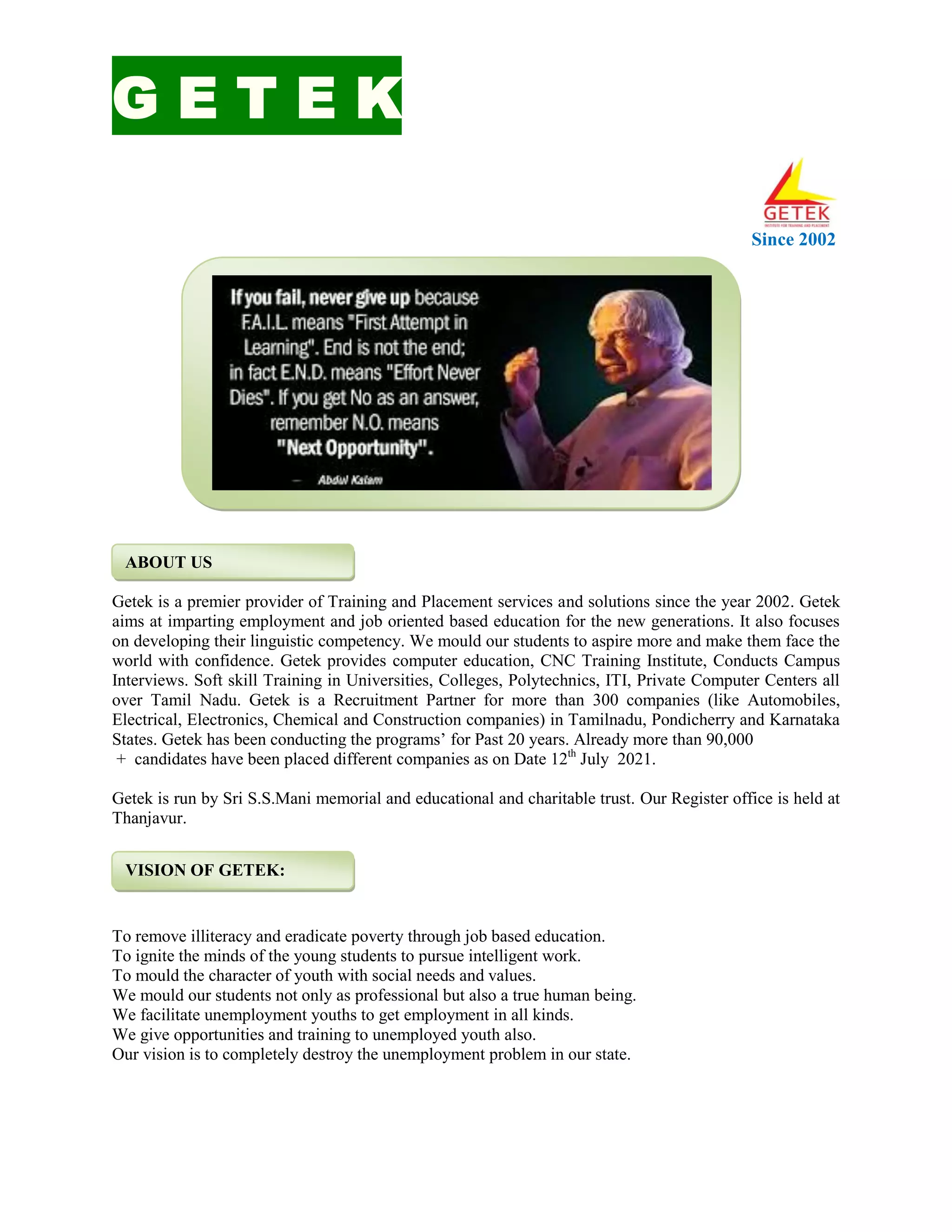 Getek profile 2021 july | PDF