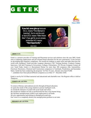 Getek Profile | PDF