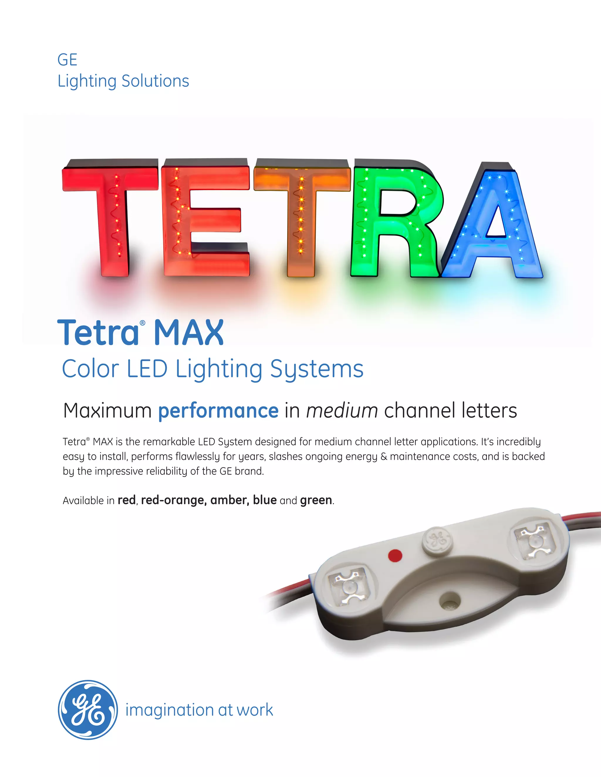 Ge Tetra Max Color Data Sheet | PDF
