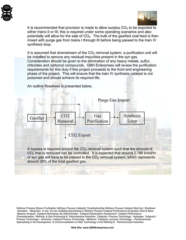 GE / Texaco Gasifier Feed to a Lurgi Methanol Plant and its Effect on ...
