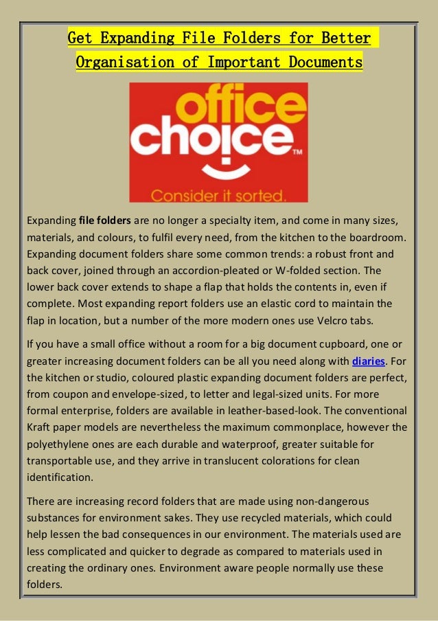 Get expanding file folders for better organisation of important documents